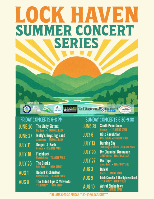 City of Lock Haven’s 2025 Summer Concert schedule announced | News ...